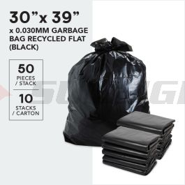SUNLIGHT GARBAGE BAG RECYCLED 30" x 39" x 0.030mm FLAT (BLACK)