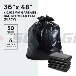 SUNLIGHT GARBAGE BAG RECYCLED 36" x 48" x 0.035mm FLAT (BLACK)