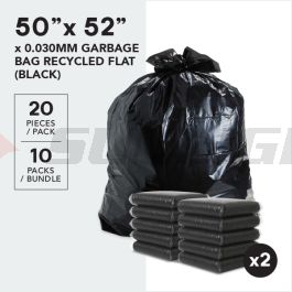 SUNLIGHT GARBAGE BAG RECYCLED 50" x 52" x 0.030mm FLAT (BLACK)